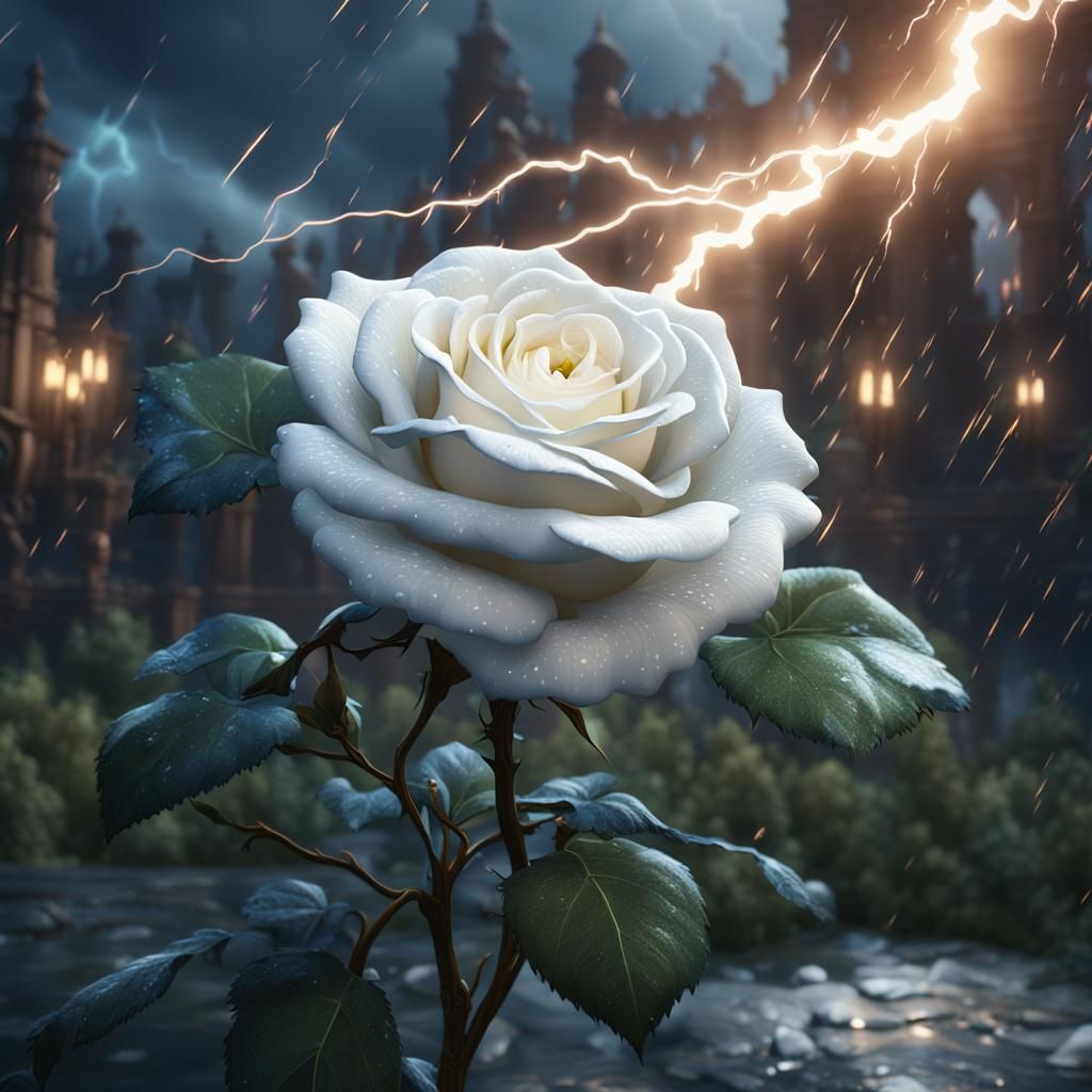 Rose in the storm - AI Generated Artwork - NightCafe Creator