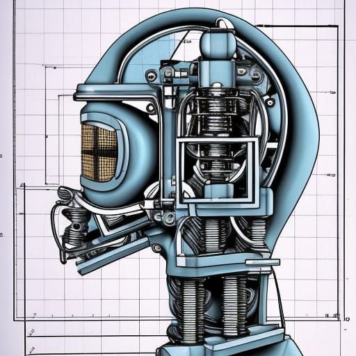 Robot Blueprint 05 - AI Generated Artwork - NightCafe Creator