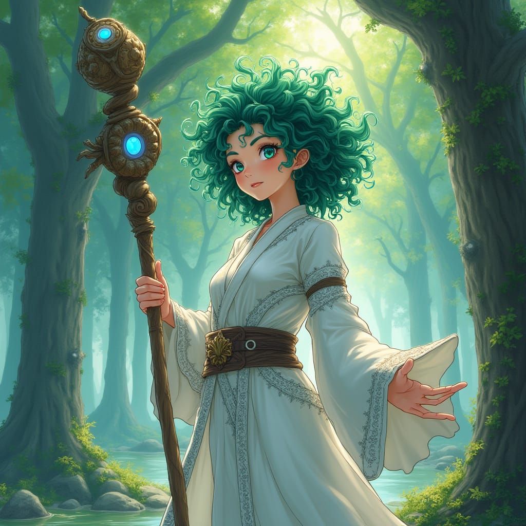 Anime Wizard in a Forest - Enchanted Anime Wizardess Embarks...