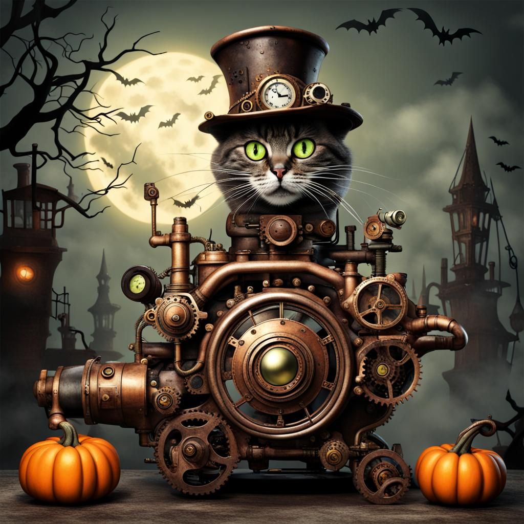 the spuky cat - AI Generated Artwork - NightCafe Creator