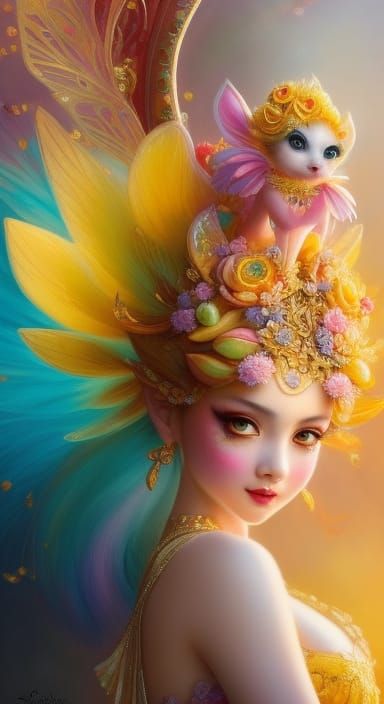 🍋 Lemon Pixie & Kitty Kat 😺 - AI Generated Artwork - NightCafe Creator