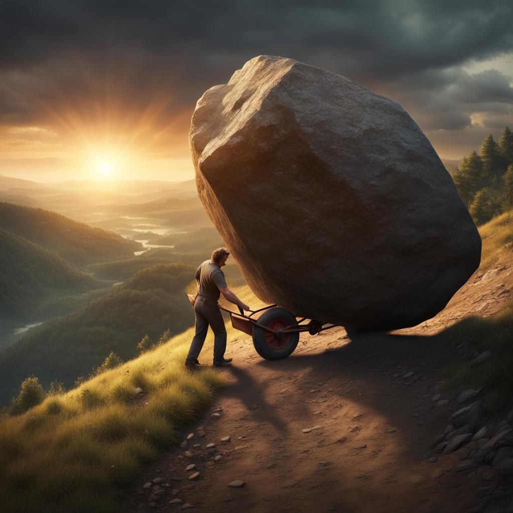 Uphill Struggle - AI Generated Artwork - NightCafe Creator