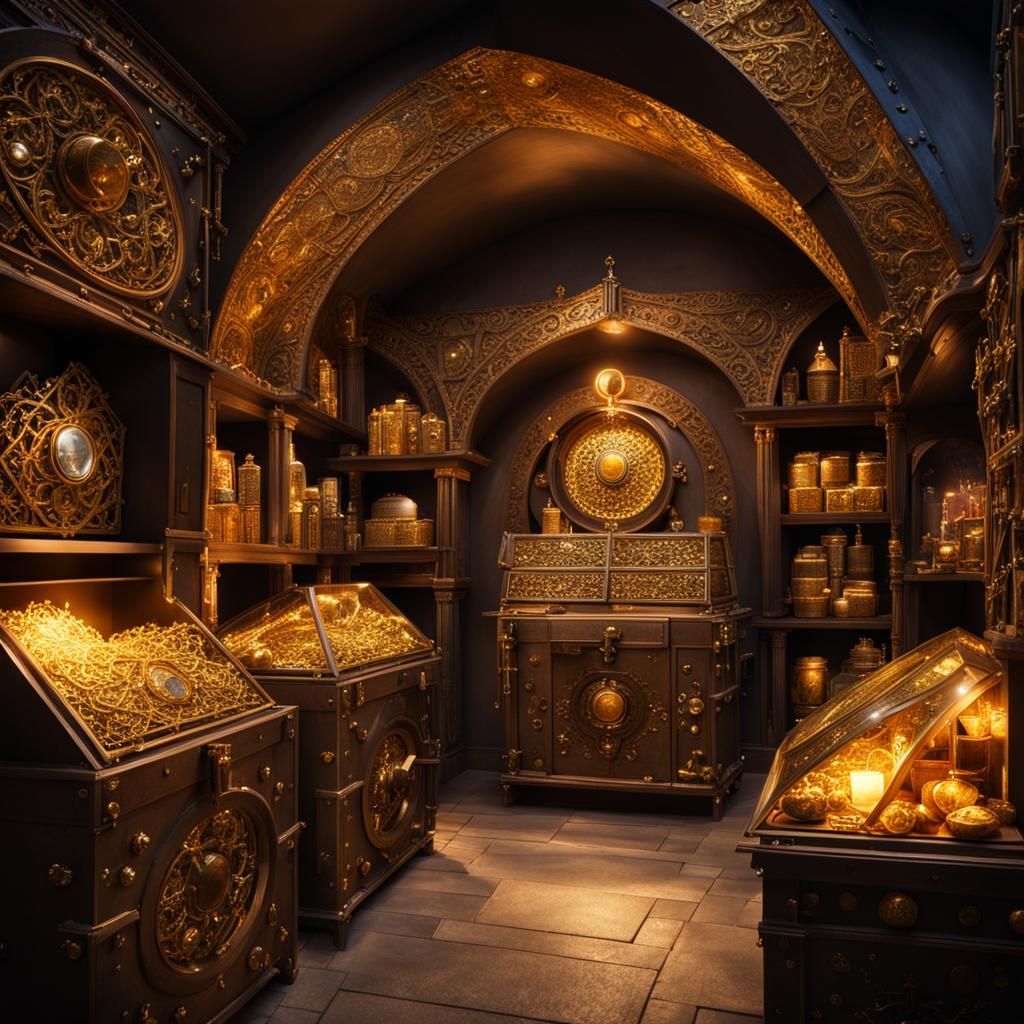 Medieval treasure vault - AI Generated Artwork - NightCafe Creator