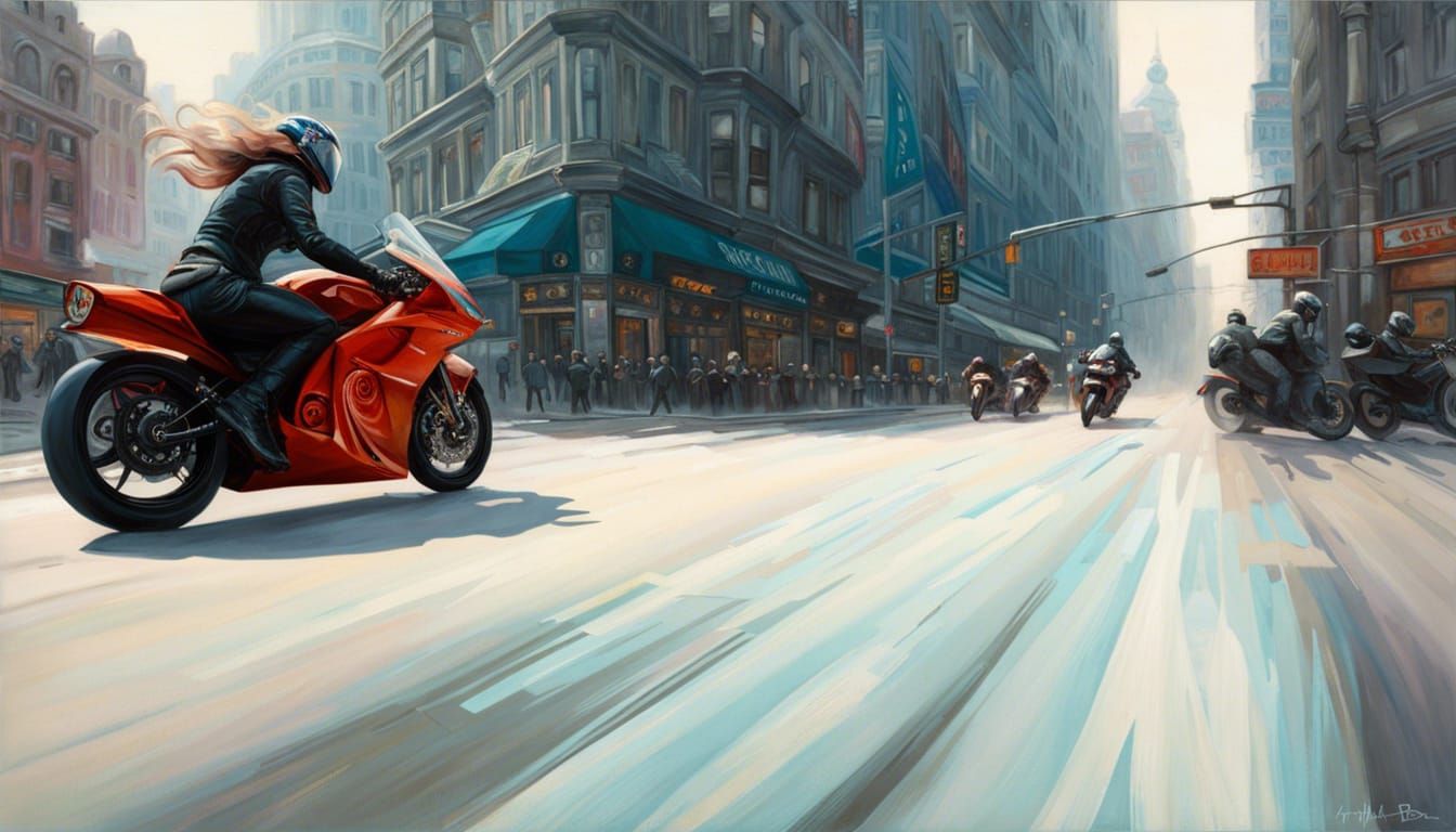 Racing Through The Streets - AI Generated Artwork - NightCafe Creator