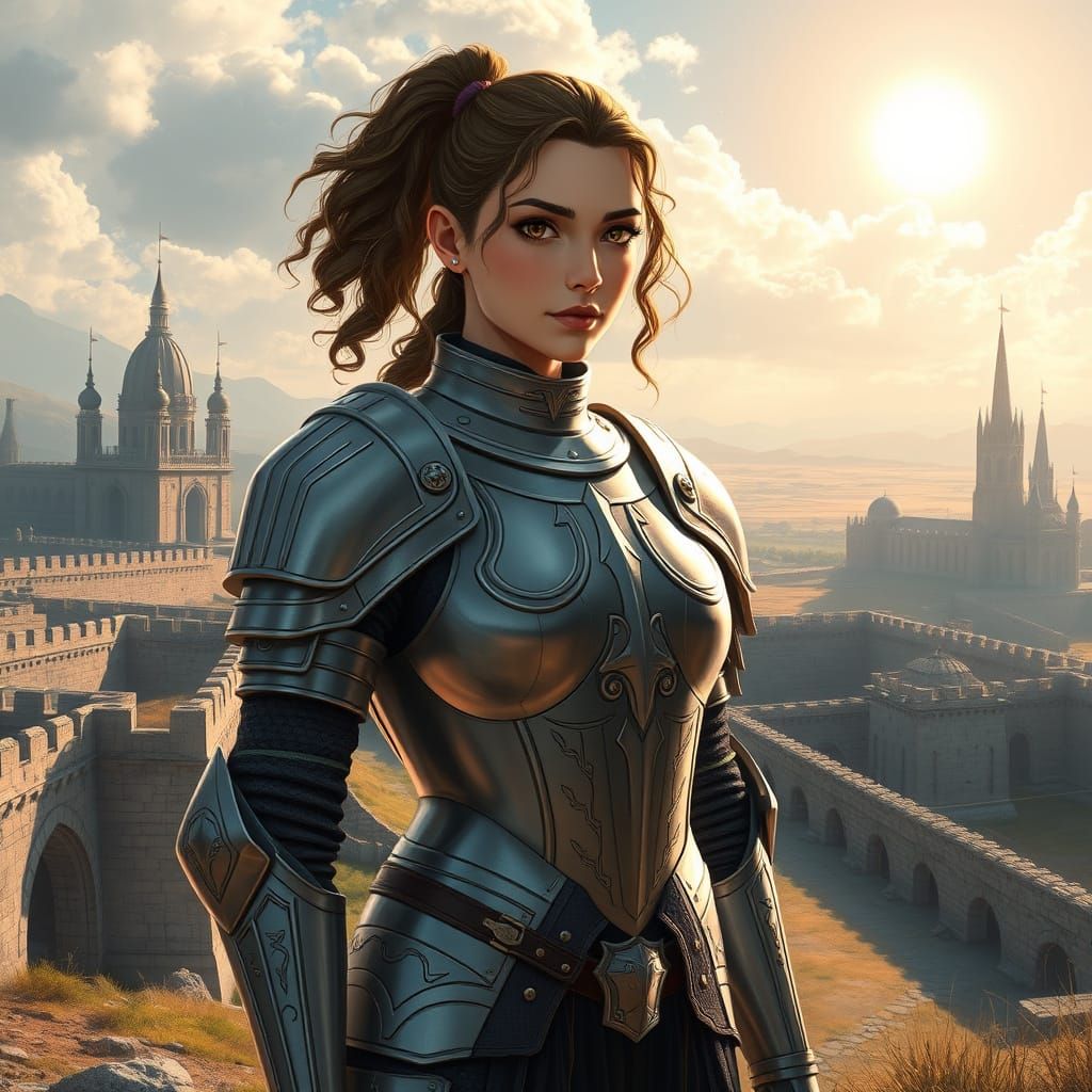 Stoic Commander Pina Co Lada in Sunlit Medieval La... - AI Art