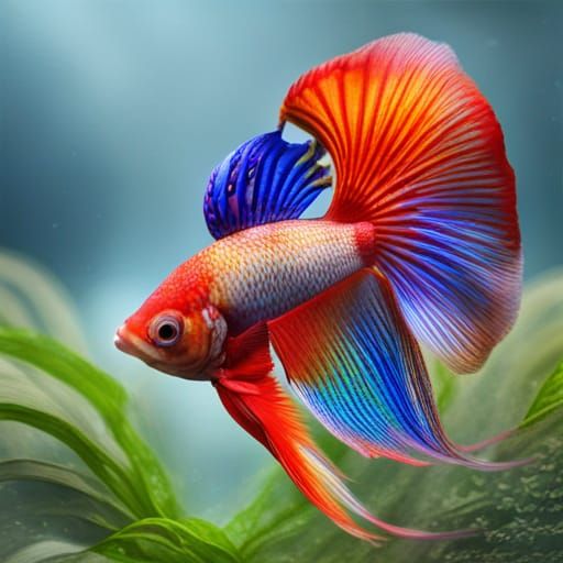 Rainbow beta fish - AI Generated Artwork - NightCafe Creator