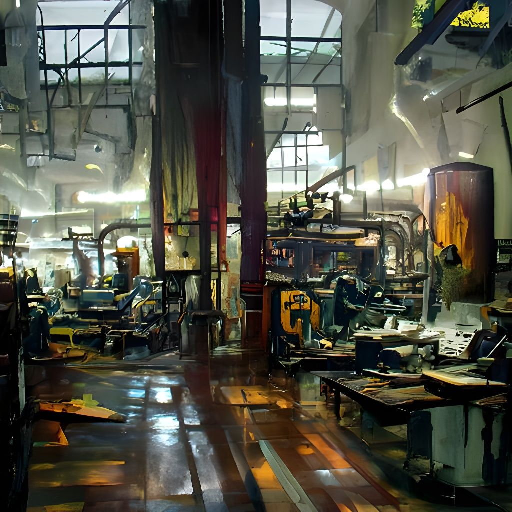 Factory interior - AI Generated Artwork - NightCafe Creator