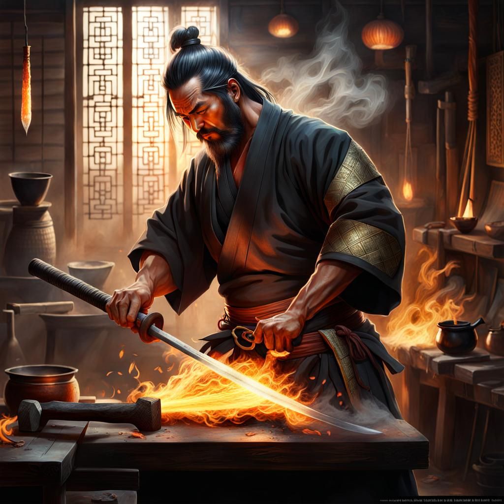 Ancient Swordsmith 🗡️ - AI Generated Artwork - NightCafe Creator