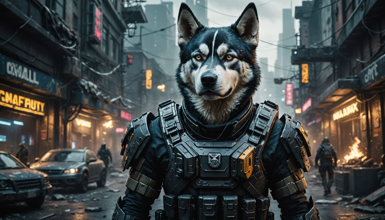 Cyberpunk Husky Dog Soldier: Epic Call of Duty Gam... - AI Art