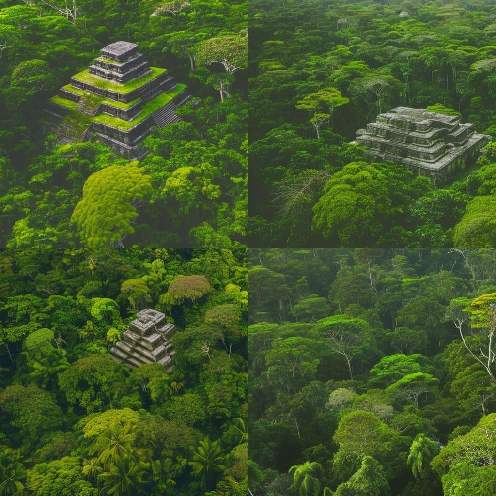 tree top view of the amazon rain forest at sunrise - AI Generated ...