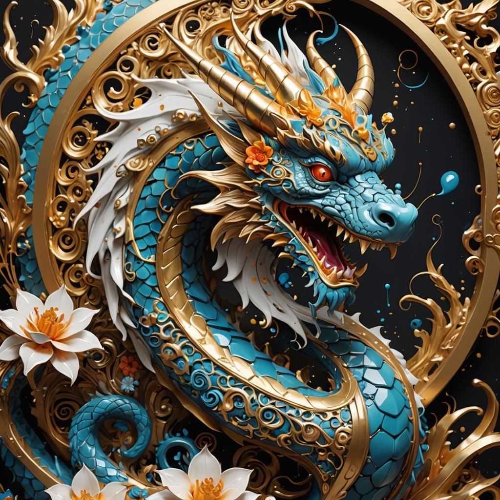 porcelain dragon - AI Generated Artwork - NightCafe Creator