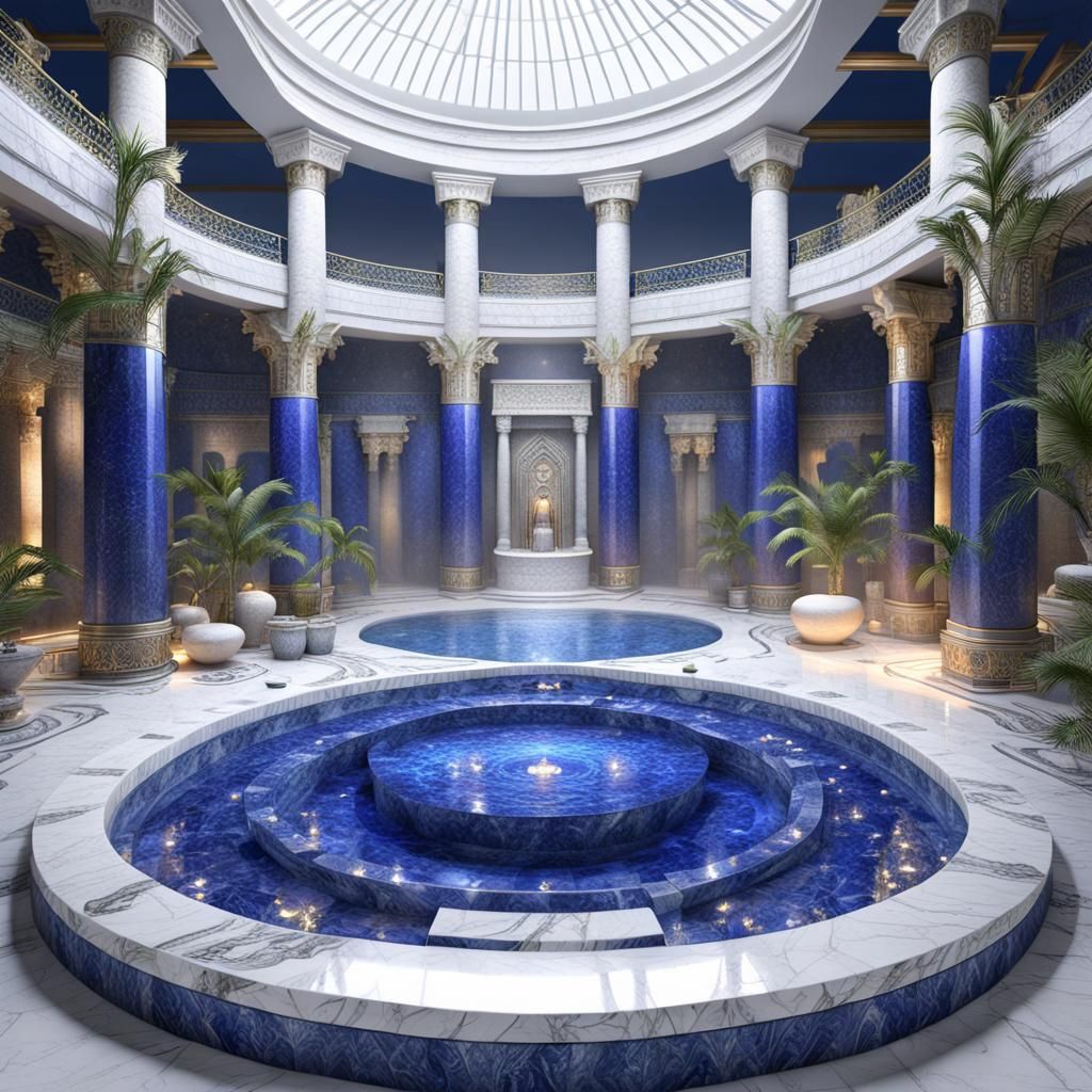 Castle spa pool - AI Generated Artwork - NightCafe Creator