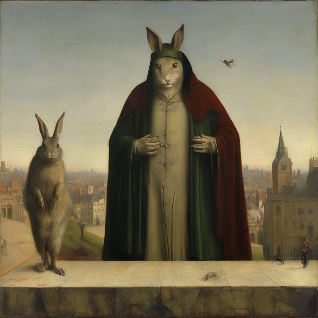 Surreal Billboard Art Depicts Vampire and Rabbits ... - AI Art