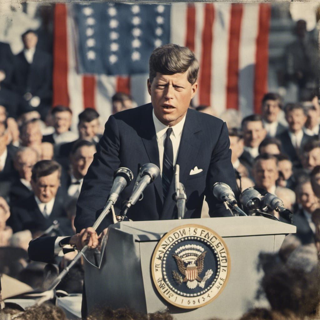 John F Kennedy's inaugural address circa 1961 - Washington D.C. - AI Generated Artwork ...