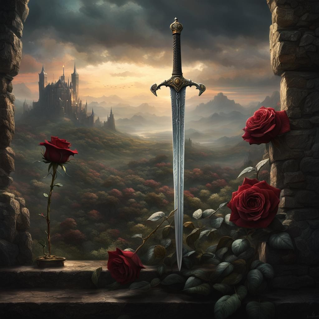 long Sword and a rose - AI Generated Artwork - NightCafe Creator