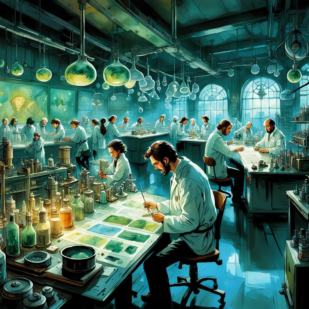 Scientists engaged in experiments - AI Generated Artwork - NightCafe ...