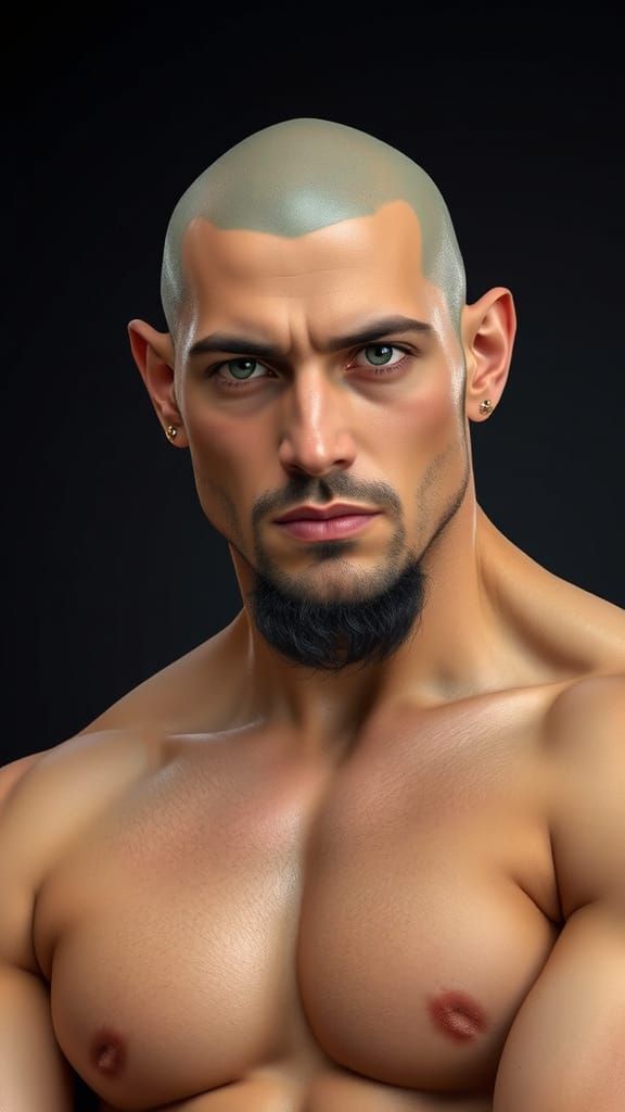 Muscular Persian Genie with Pointed Ears and Gold ... - AI Art