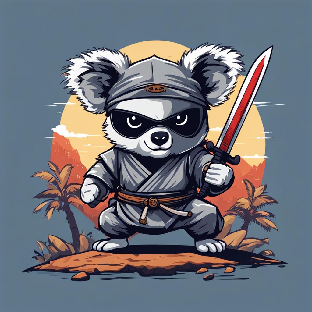 Ninja koala - AI Generated Artwork - NightCafe Creator