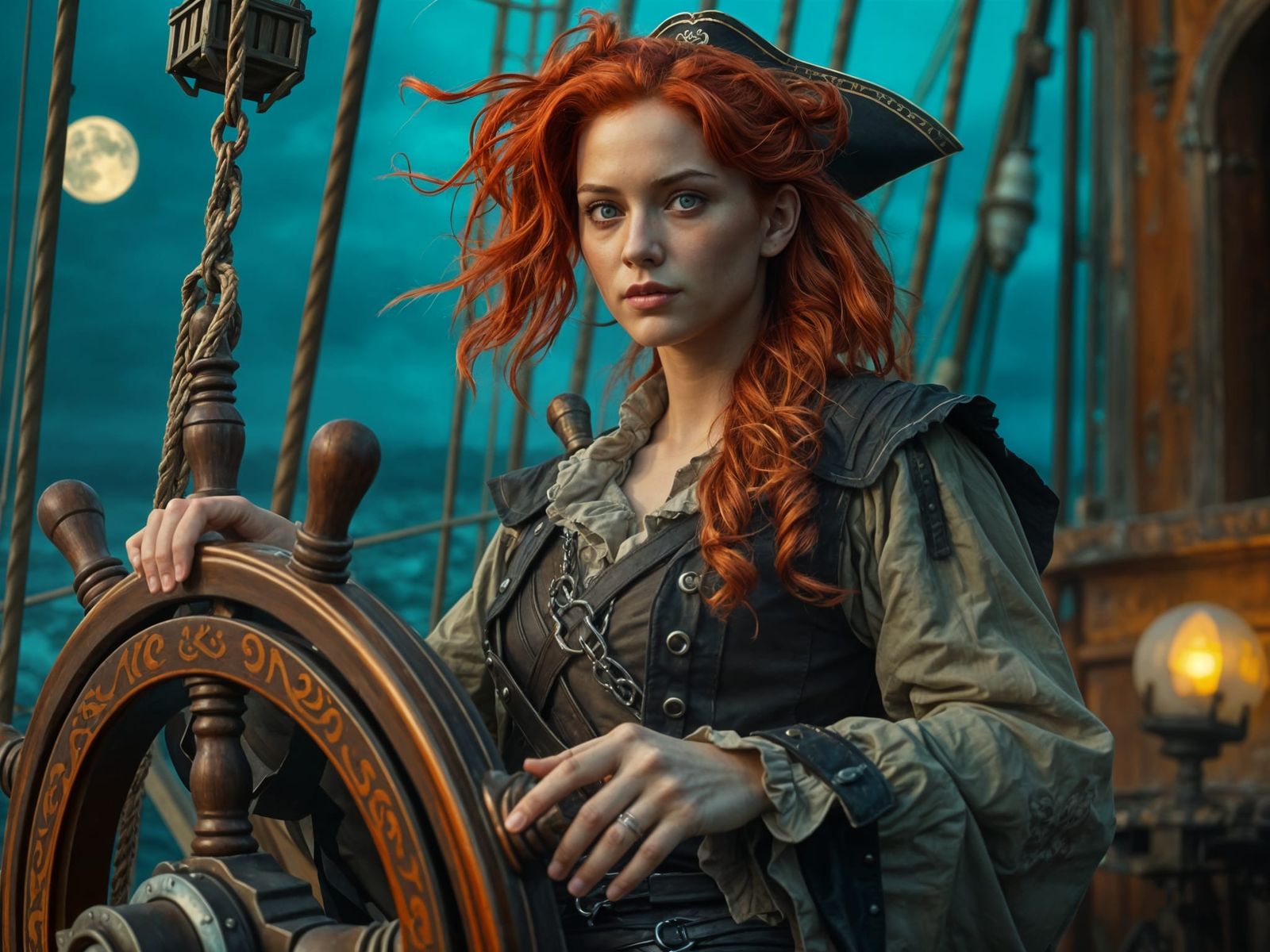 The Red-Haired Pirate v2 - Sultry Pirate Maiden Commands the...