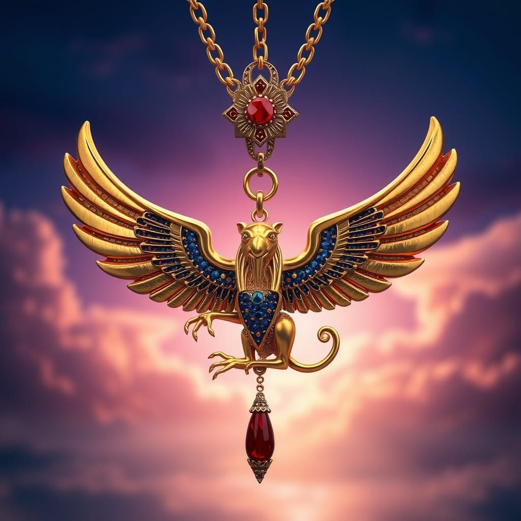 collar de Horus alado, simbolo de poder