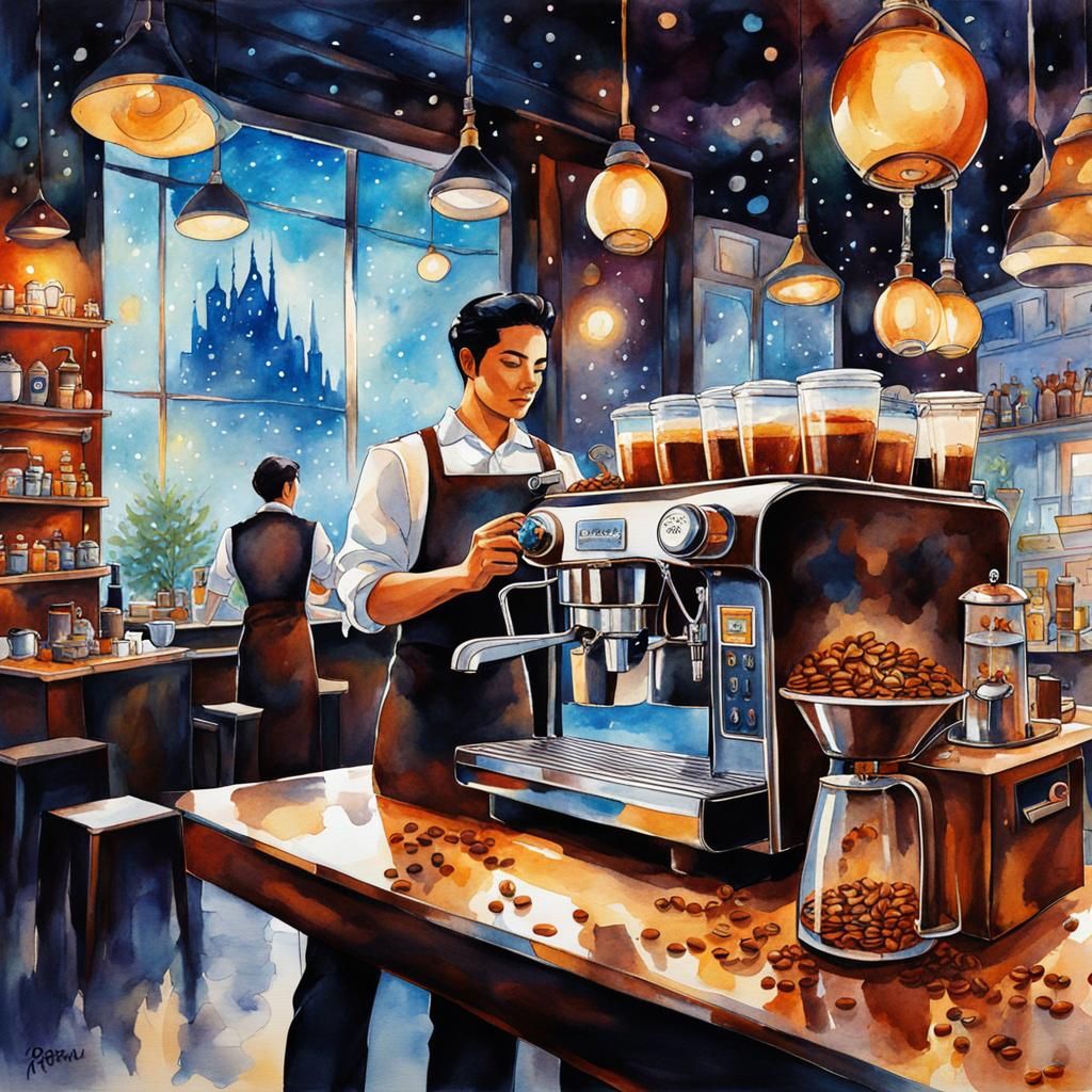 Coffee Shop - AI Generated Artwork - NightCafe Creator