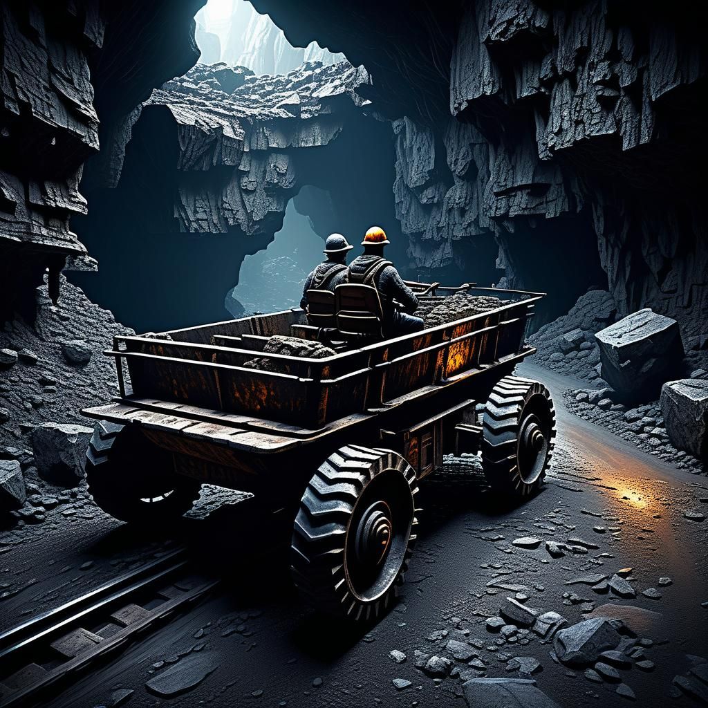 Huge Mine Cart - AI Generated Artwork - NightCafe Creator