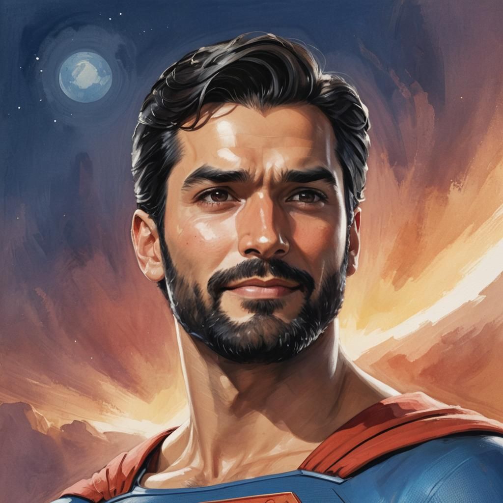 Wow! This is great: most handsome Superman with a beard. - AI Generated ...