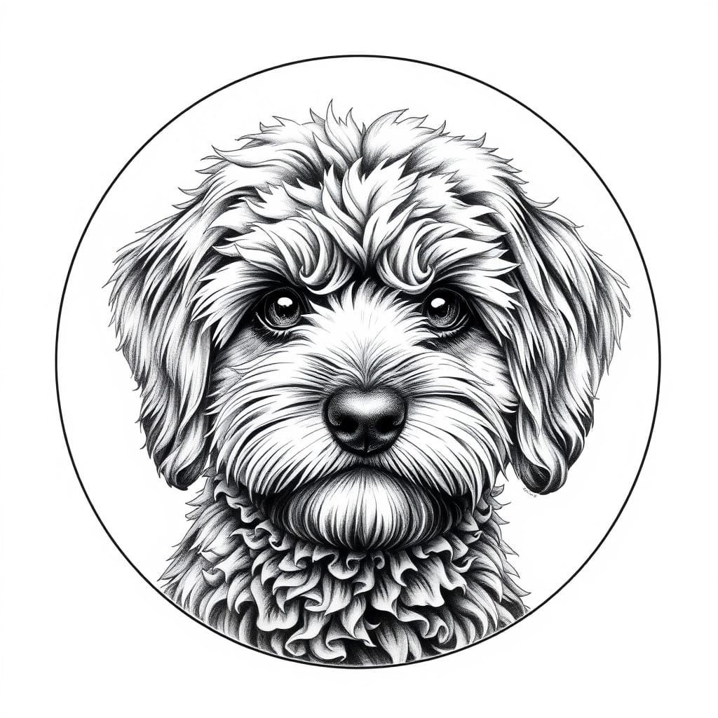 Hyper-Realistic Cockapoo Portrait in Charcoal and ... - AI Art