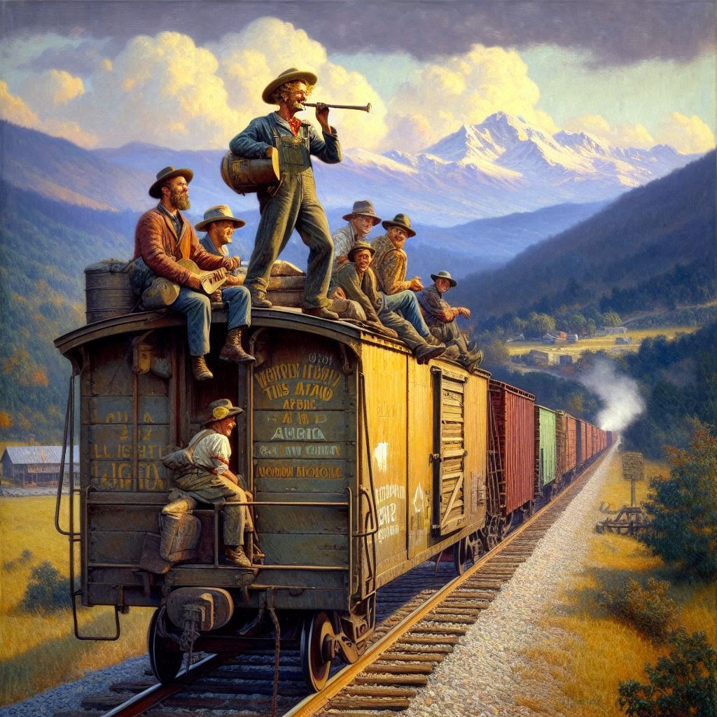 Boxcar Hobos - AI Generated Artwork - NightCafe Creator