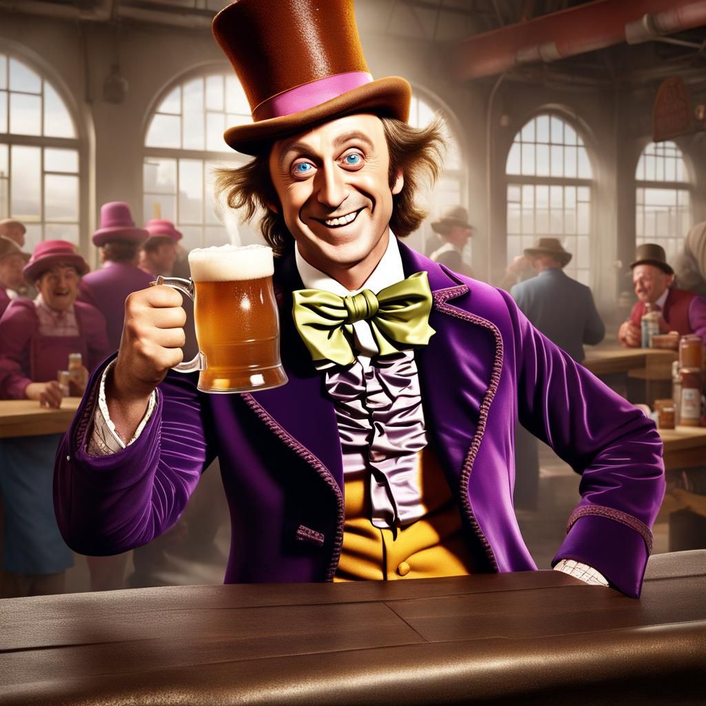 Mr. Wonka at Oktoberfest - AI Generated Artwork - NightCafe Creator