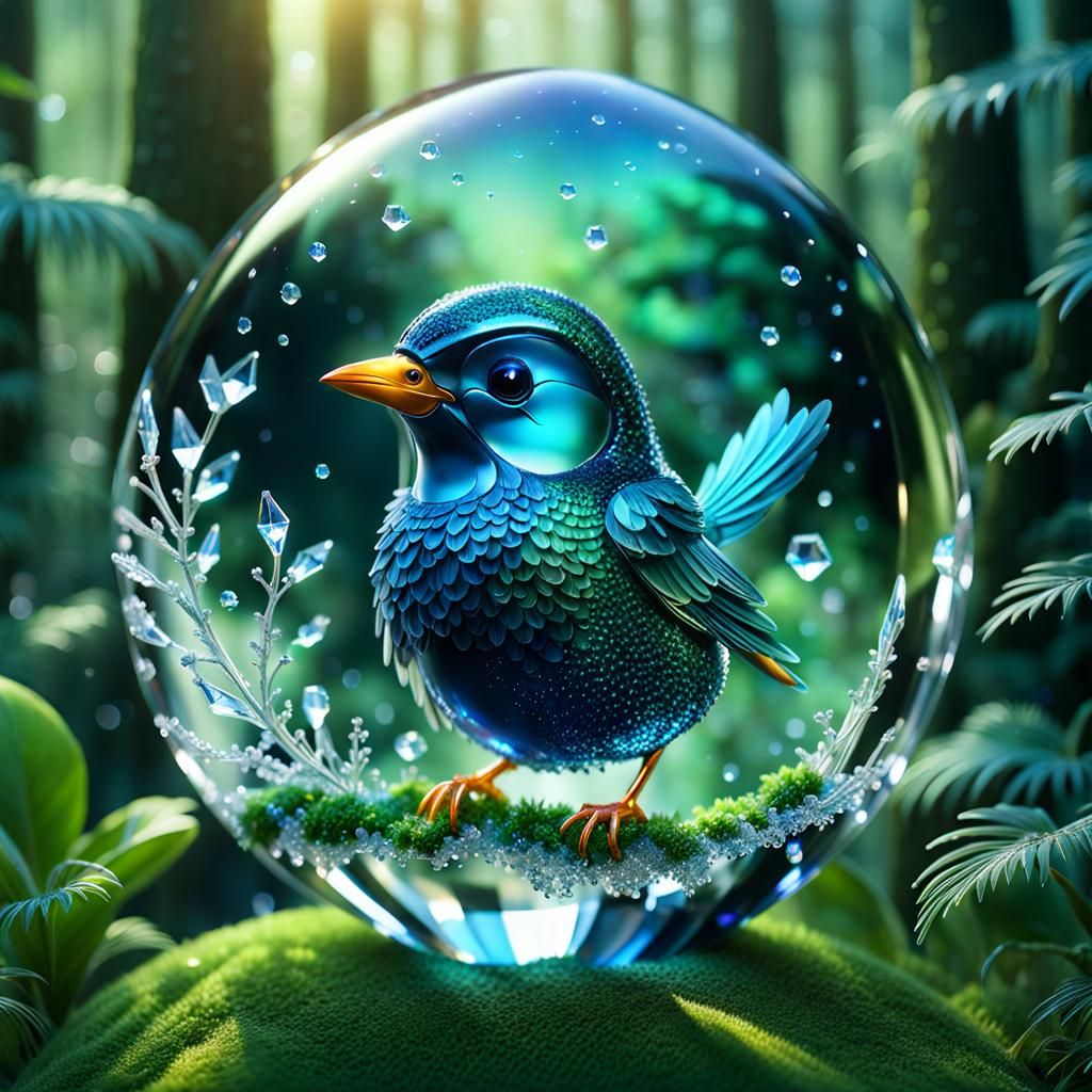 Bird Glass Sphere - AI Generated Artwork - NightCafe Creator