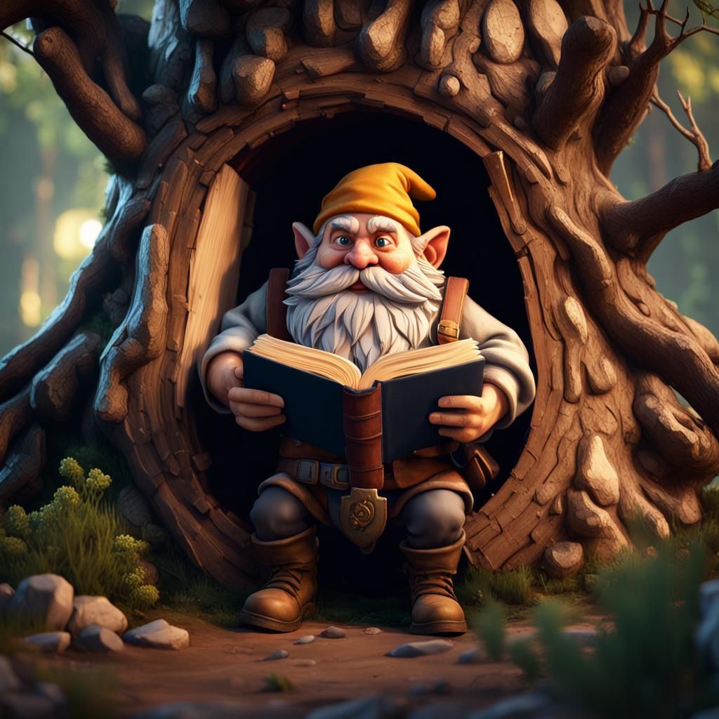 Reading dwarf - AI Generated Artwork - NightCafe Creator