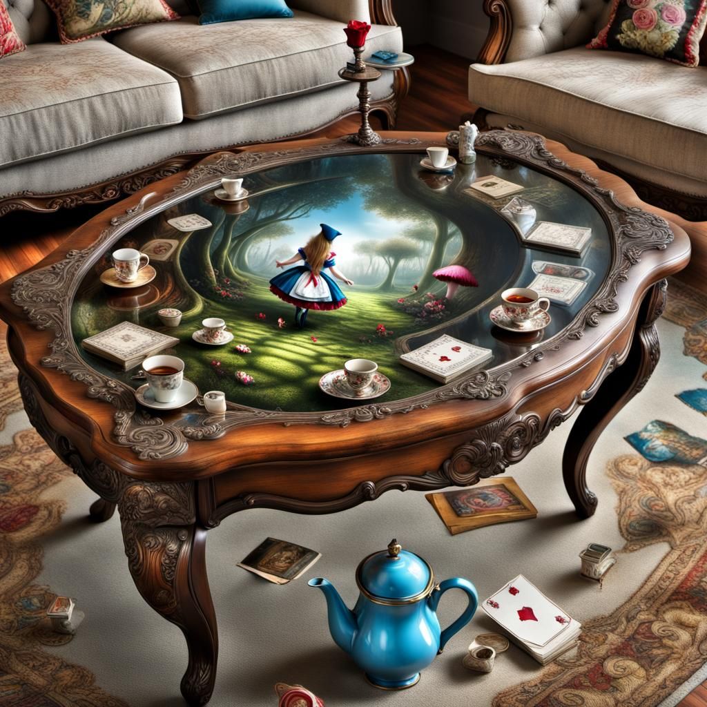 wonderland coffee table - AI Generated Artwork - NightCafe Creator