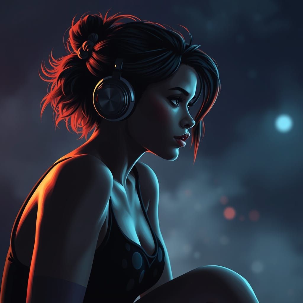 Artistic Portrait of a Woman in a Calendar Pose - AI Art