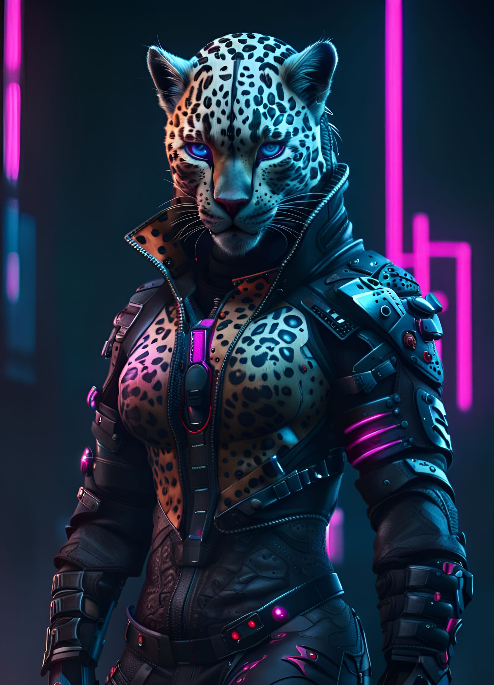 Cyberpunk Ninja Leopard - AI Generated Artwork - NightCafe Creator
