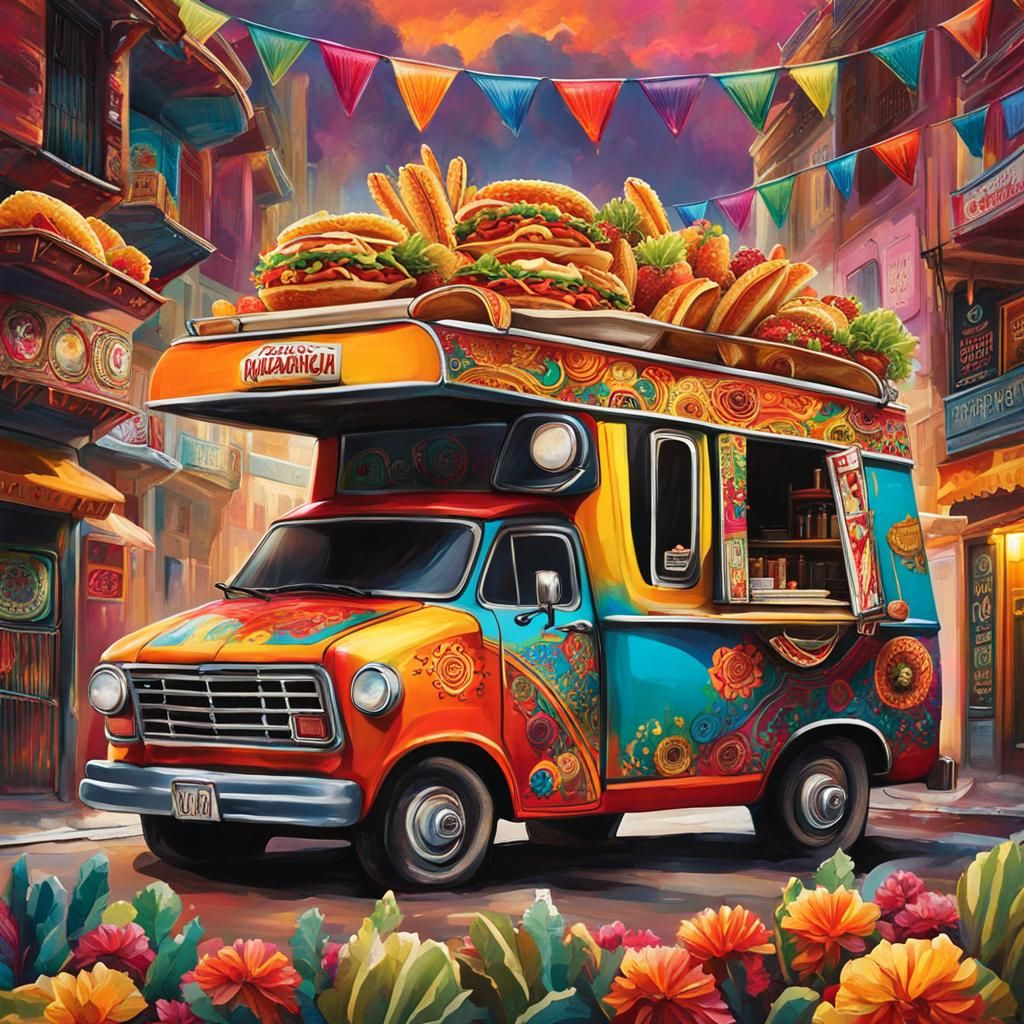 Street Food Van - AI Generated Artwork - NightCafe Creator