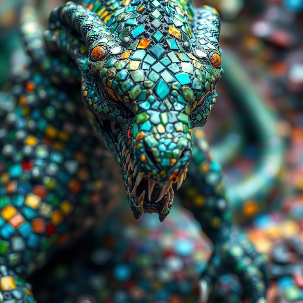 Surreal Mosaic Masterpiece with Shallow Depth of F... - AI Art