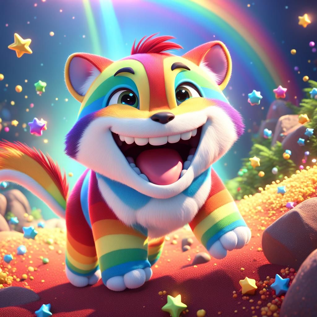 Rainbow tiger - AI Generated Artwork - NightCafe Creator