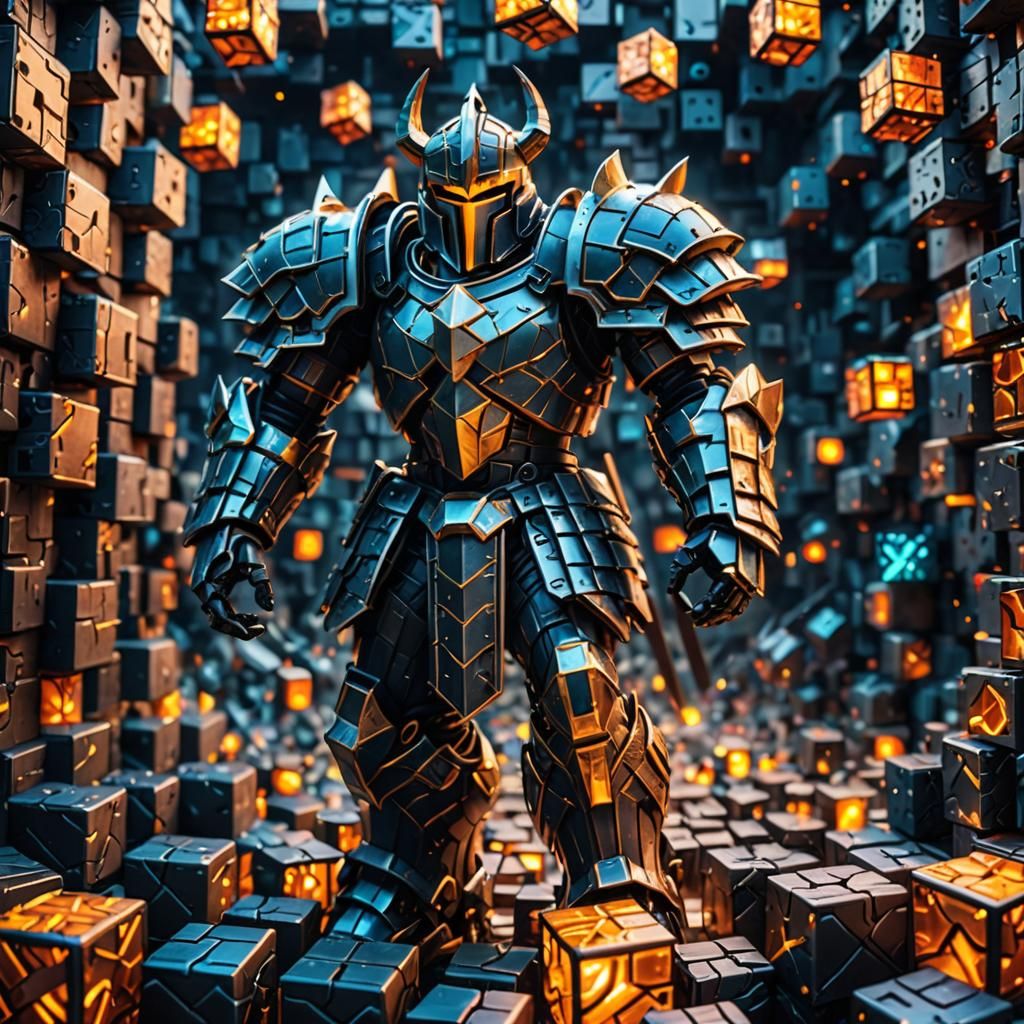 A fearsome and powerful image of chaos knight figure composed entirely ...