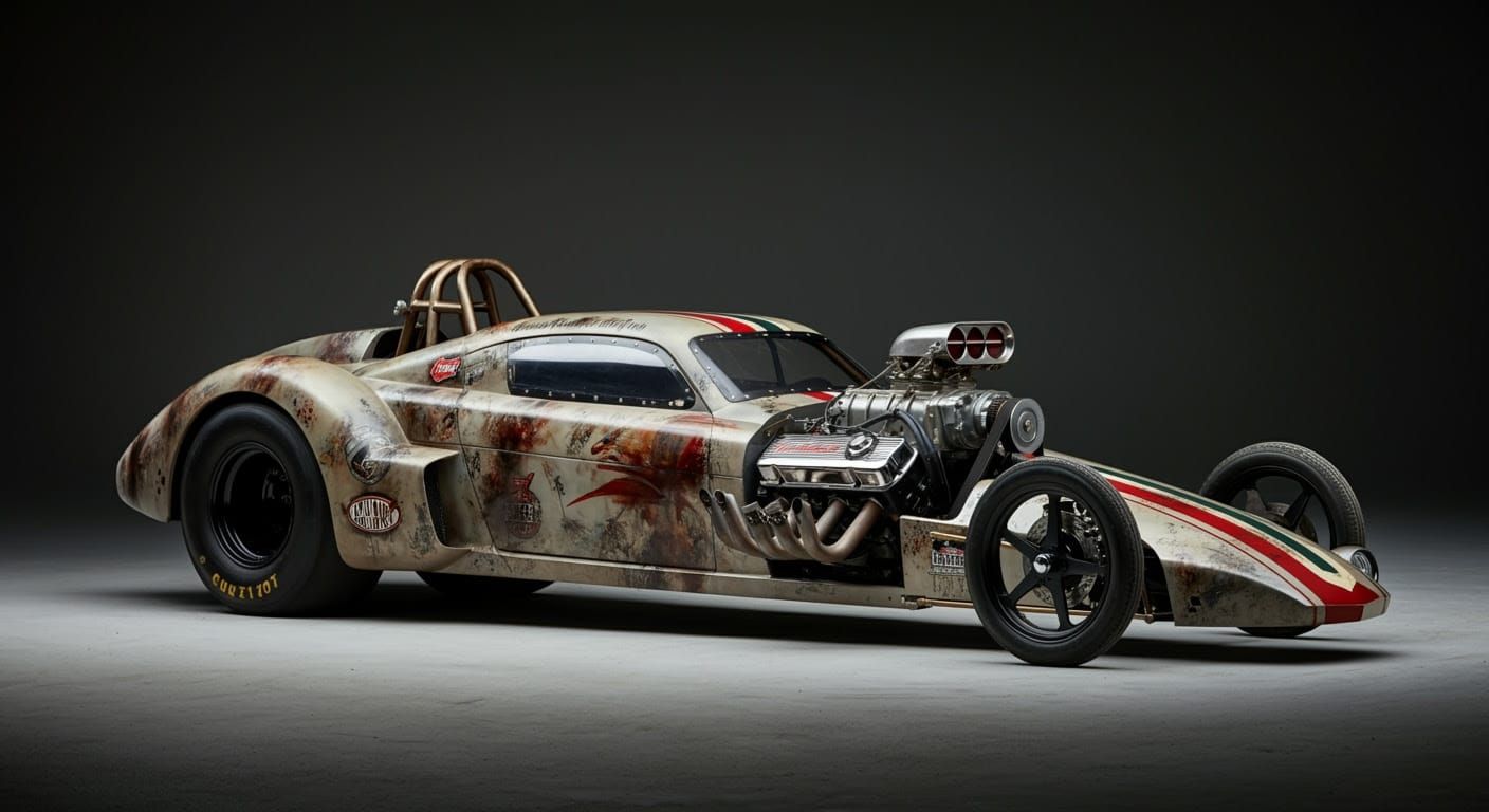 Retro-Futuristic Dragster Inspired by WW2 German I... - AI Art