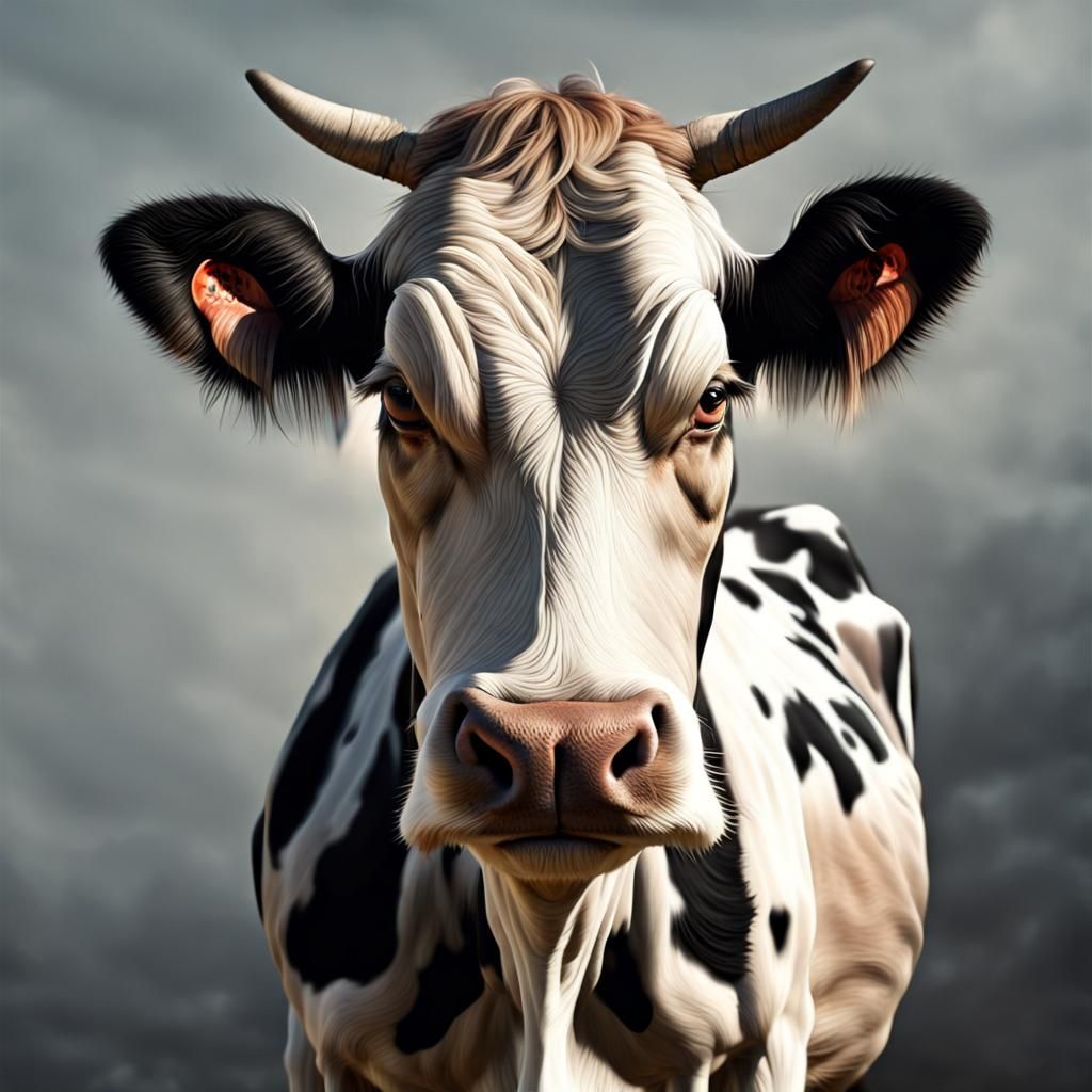 Very angry cow - AI Generated Artwork - NightCafe Creator