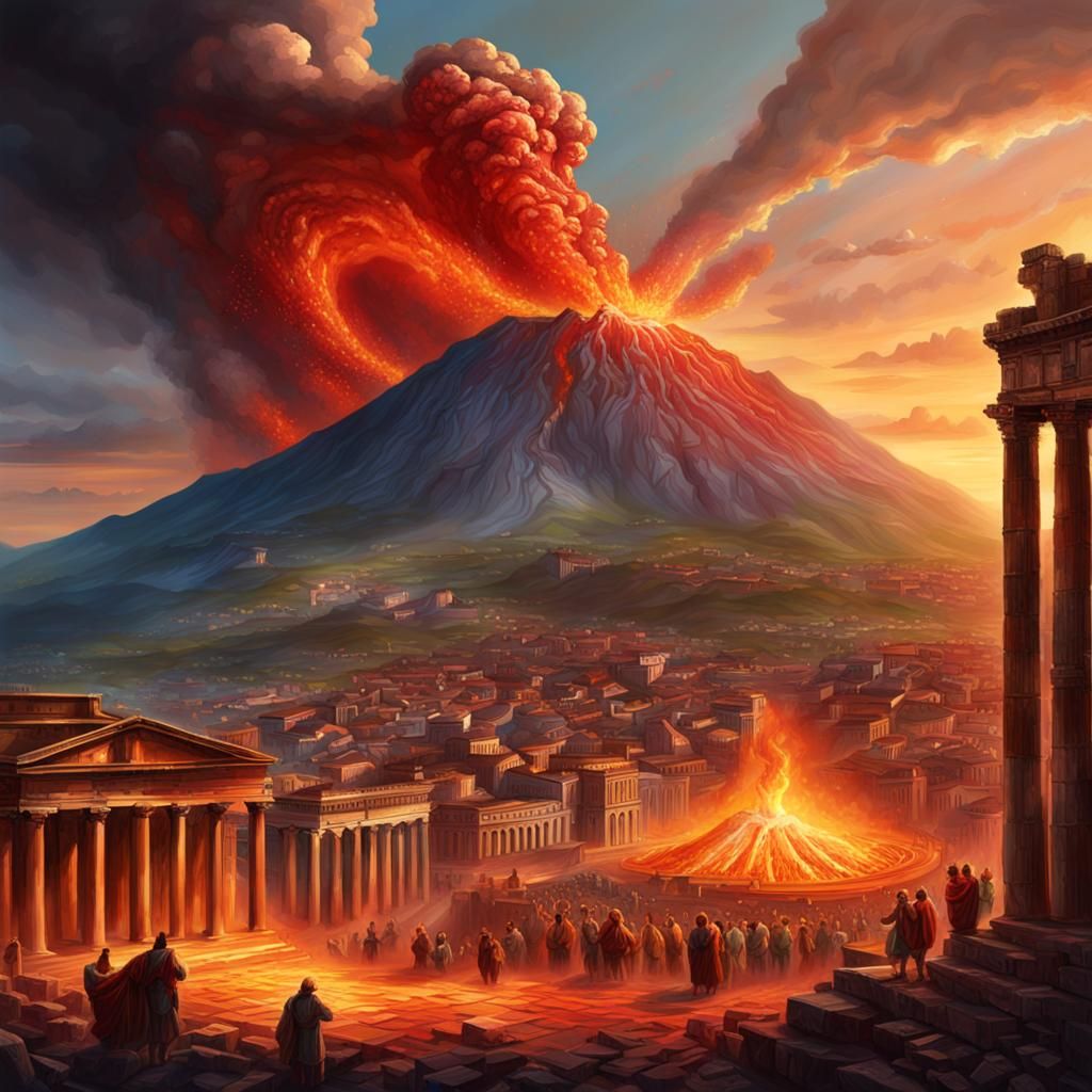 Mount Vesuvius - AI Generated Artwork - NightCafe Creator