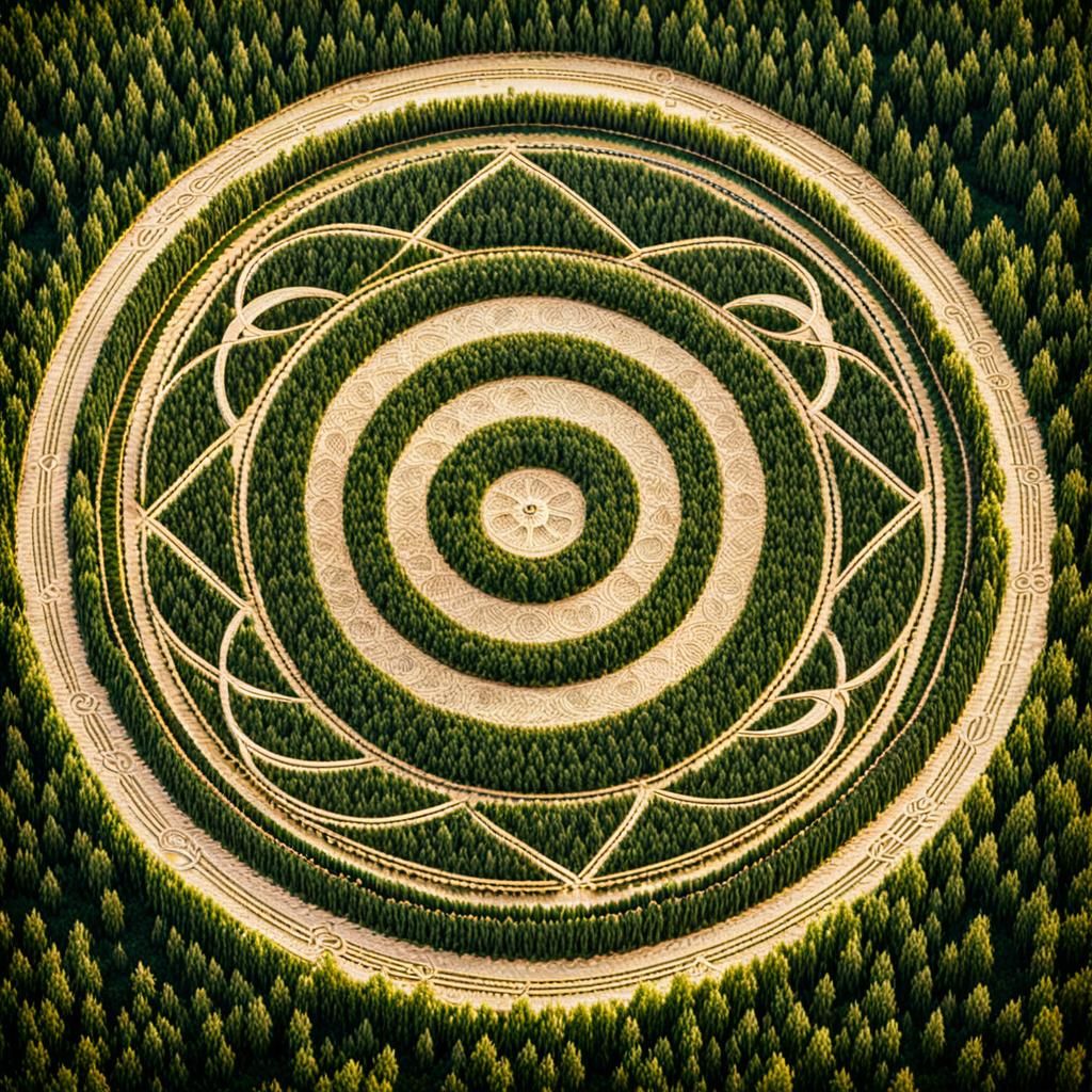 Art Nouveau Crop Circle #2 - AI Generated Artwork - NightCafe Creator