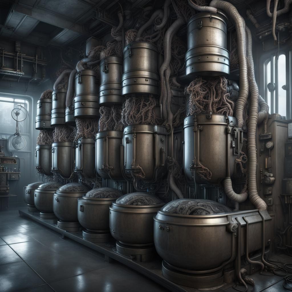 Thaum Brain growing stations - AI Generated Artwork - NightCafe Creator