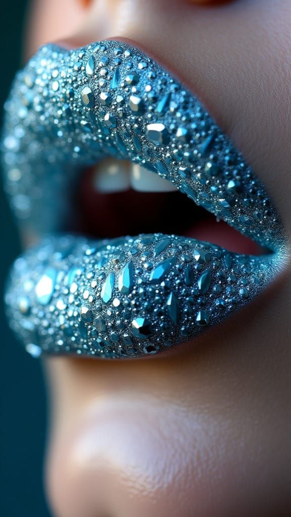 Cyan Lips 😍 - Luscious Lips in Haute Couture Style