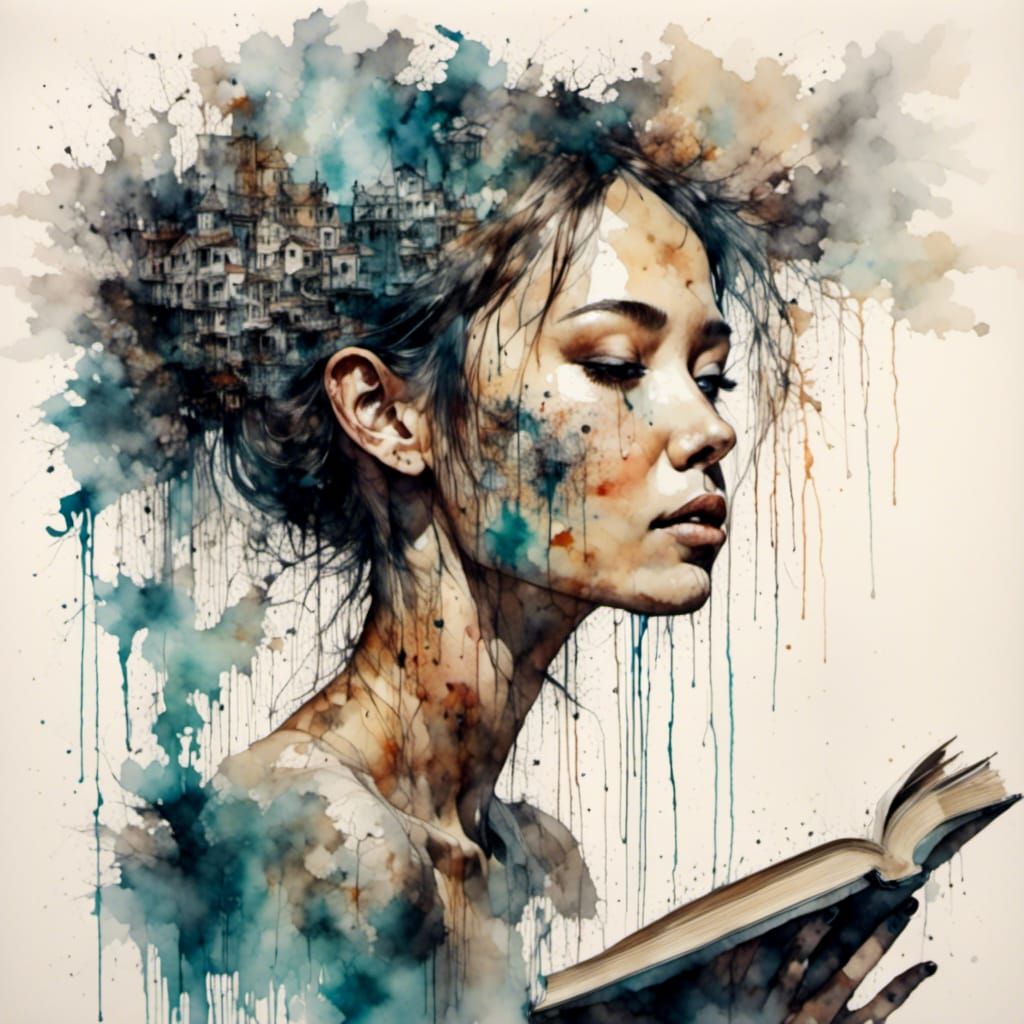 Reading Book Portrait - AI Generated Artwork - NightCafe Creator