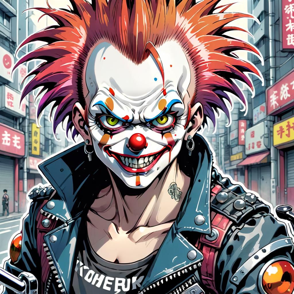 Neo-Tokyo Clown Punk - AI Generated Artwork - NightCafe Creator