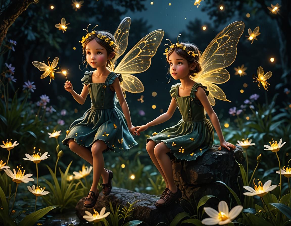 Fairies and Fireflies - AI Generated Artwork - NightCafe Creator