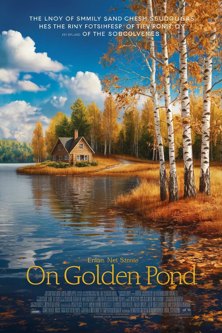 "On Golden Pond",movie poster, - AI Generated Artwork - NightCafe Creator