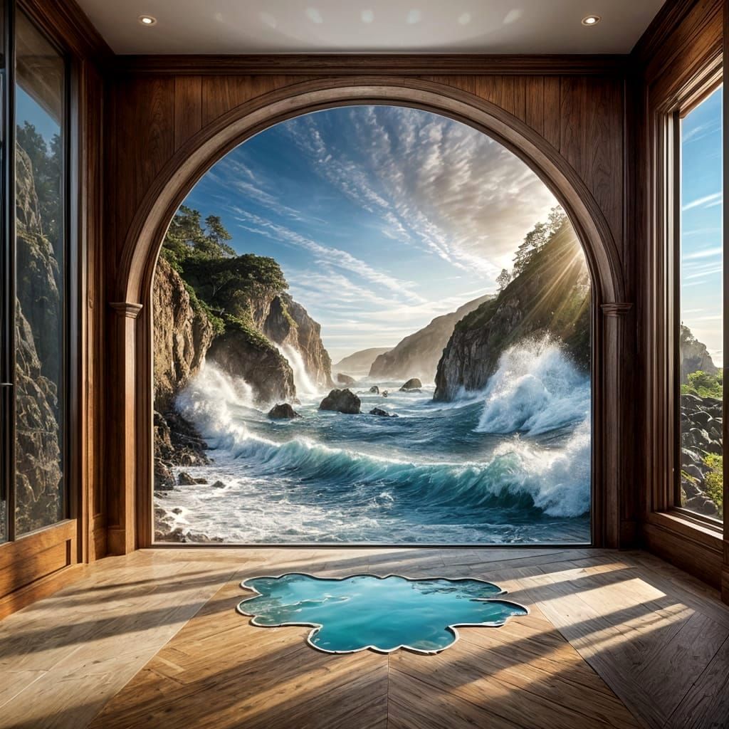 Realistic mural and matching rug - Realistic mural and match...